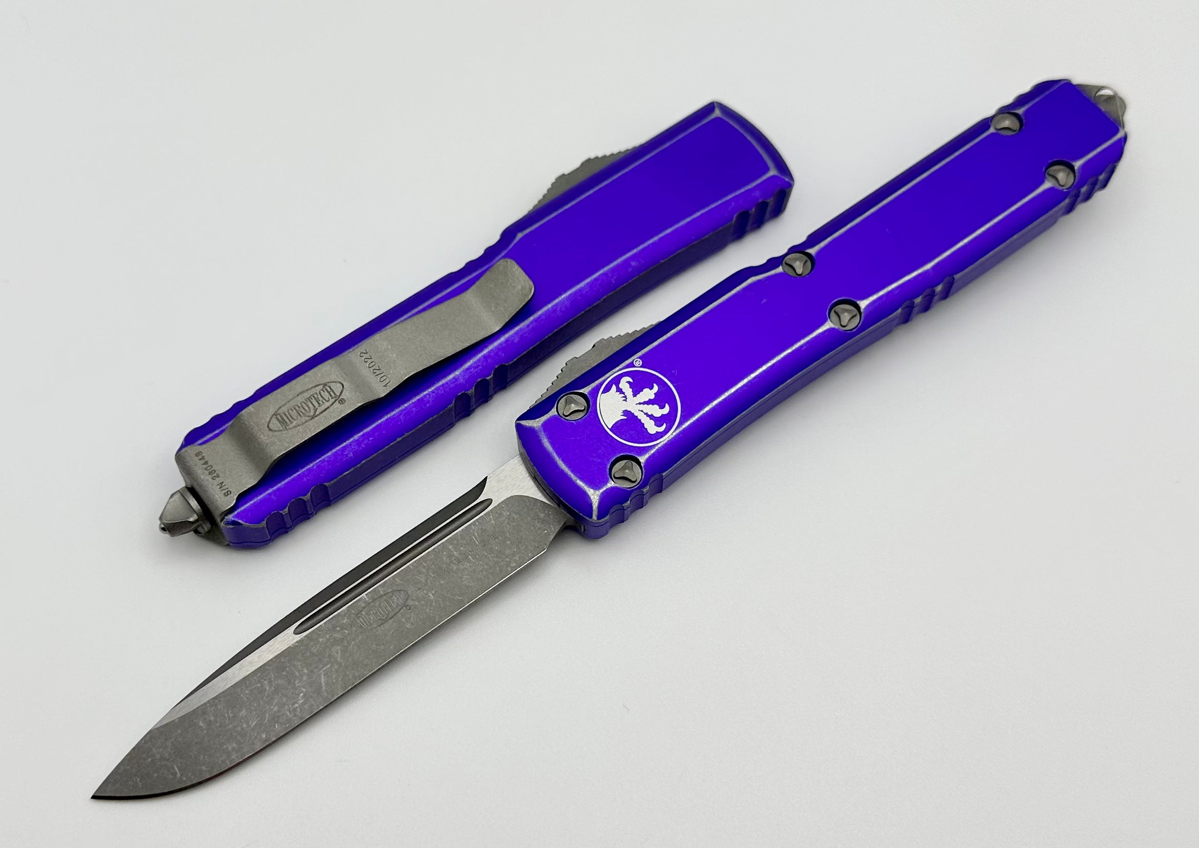 Microtech Ultratech Single Edge Apocalyptic Standard & Distressed Purp