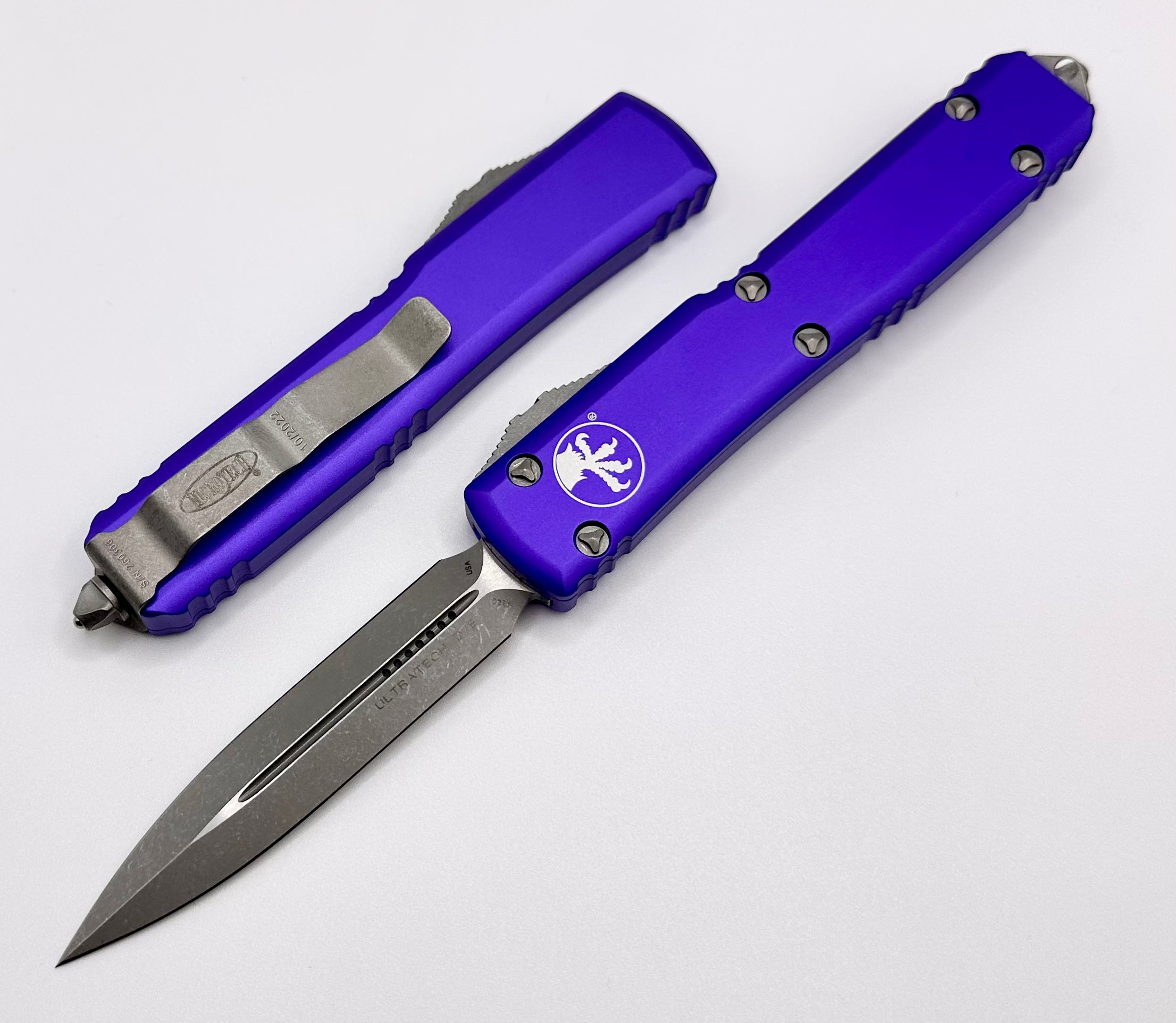 Microtech Ultratech Double Edge Apocalyptic Standard & Purple 122-10AP