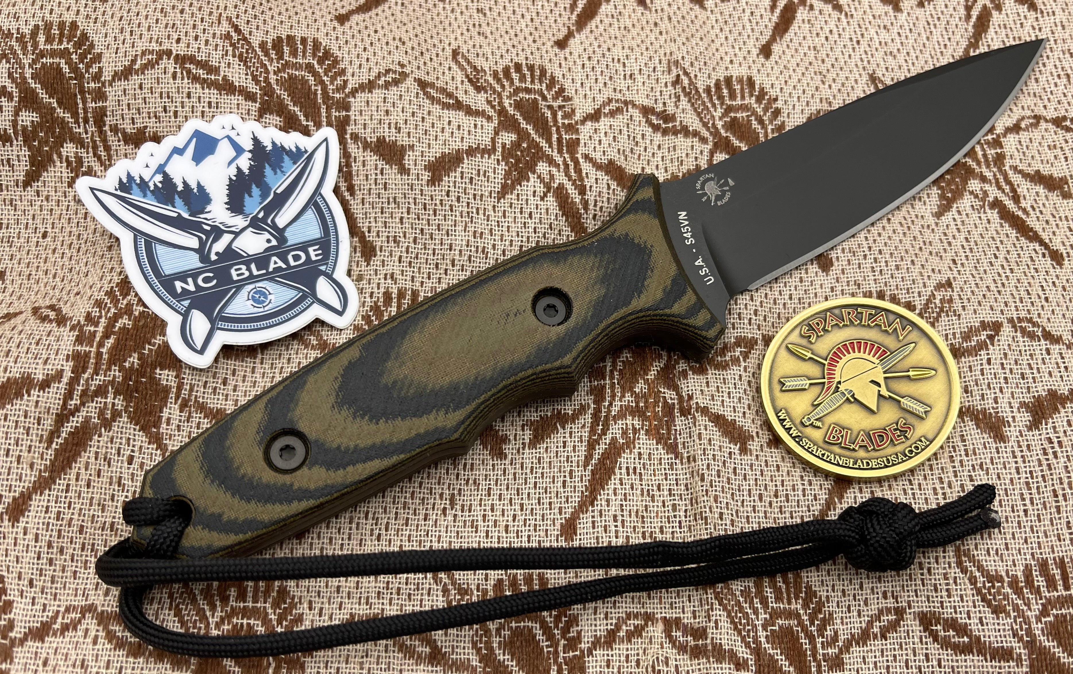 Spartan Blades Harsey Tactical Trout Black SB43BKCMNLMC