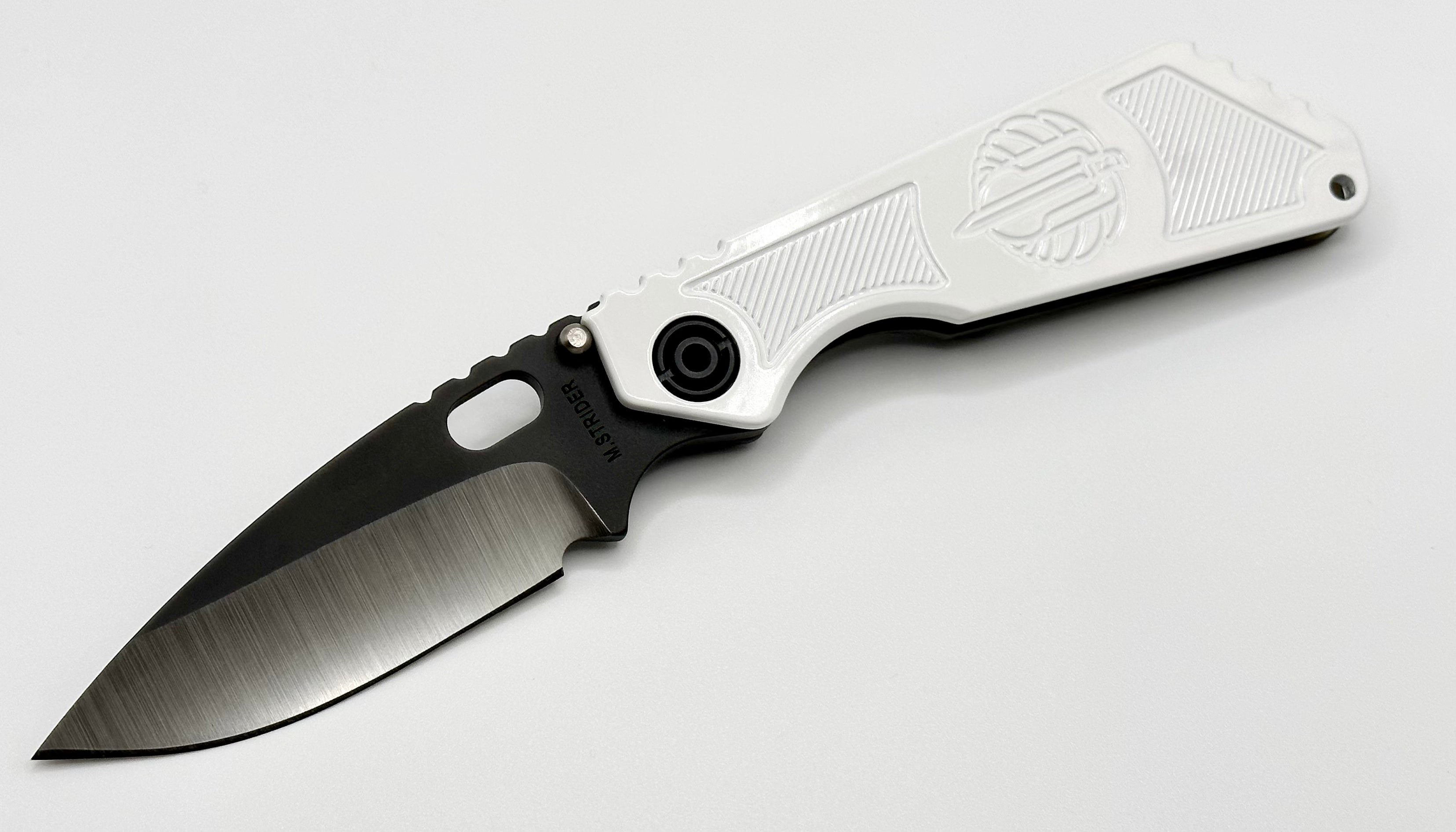 Strider SnG White FWP Scale w/ Torched Lock Side & 3/4 Hand Ground 20C