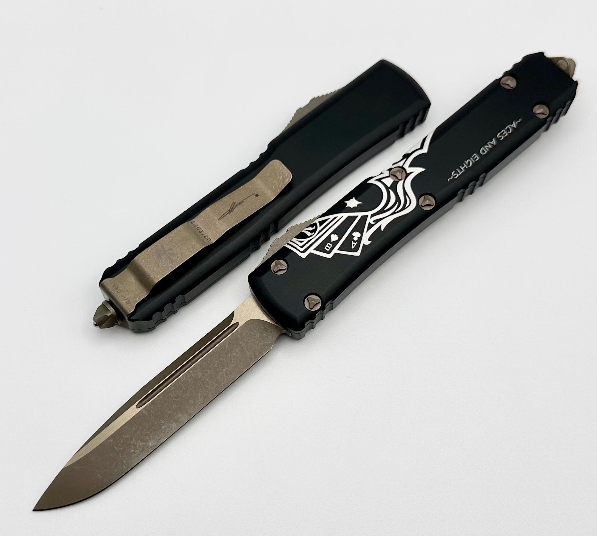 Microtech Ultratech S/E Bronze Apocalyptic Dead Man’s Hand Signature S